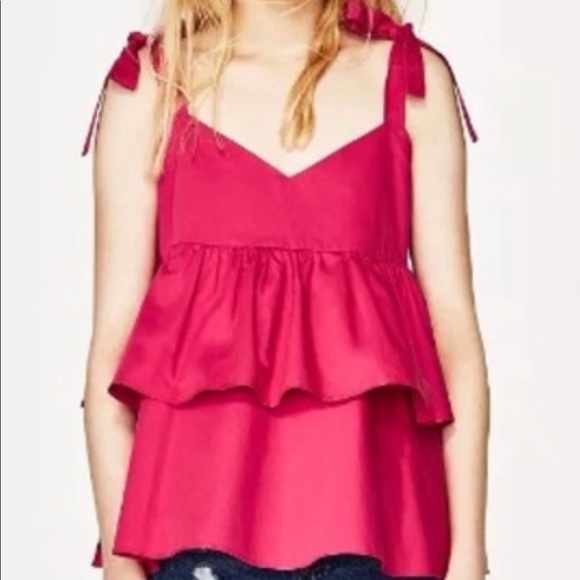 Zara | Tops | Zara Pink Ruffled Shirt | Poshmark